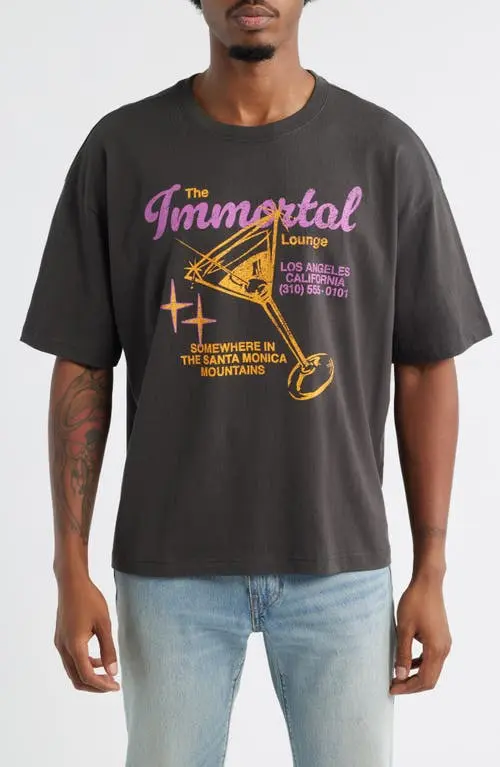 THE FORECAST AGENCY Immortal Lounge Crop Cotton Graphic T-shirt - Pirate Black