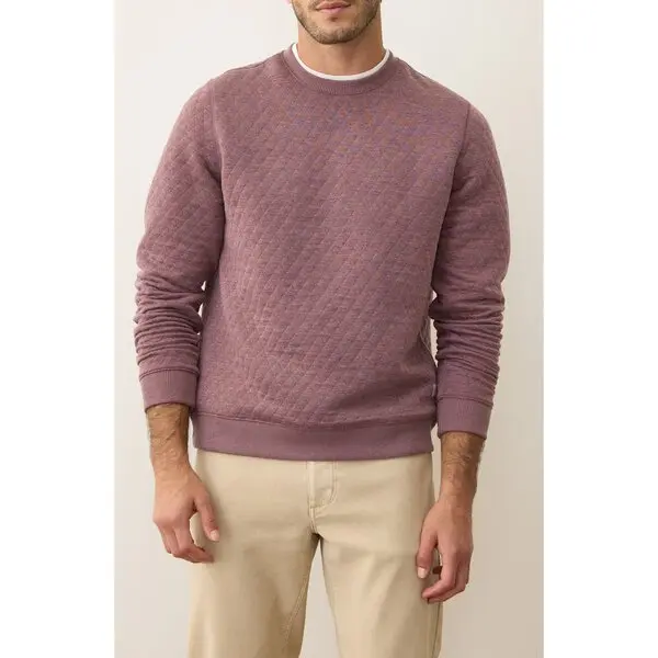 Marine Layer Corbet Quilted Crewneck Sweatshirt - Plum Steel