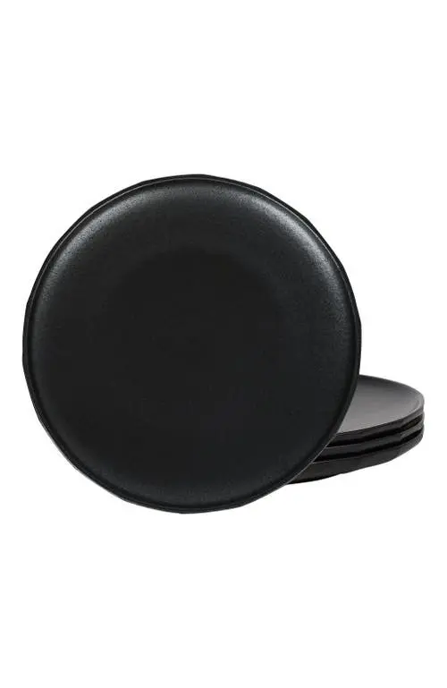 STONE + LAIN Rio Stoneware 4-piece Dinner Plate Set - Black