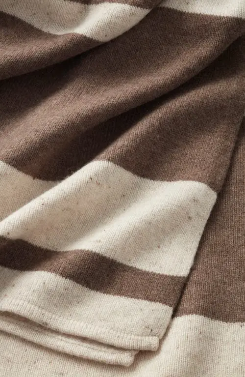 Nordstrom Stripe Wool & Cashmere Throw Blanket - Beige Oatmeal Multi