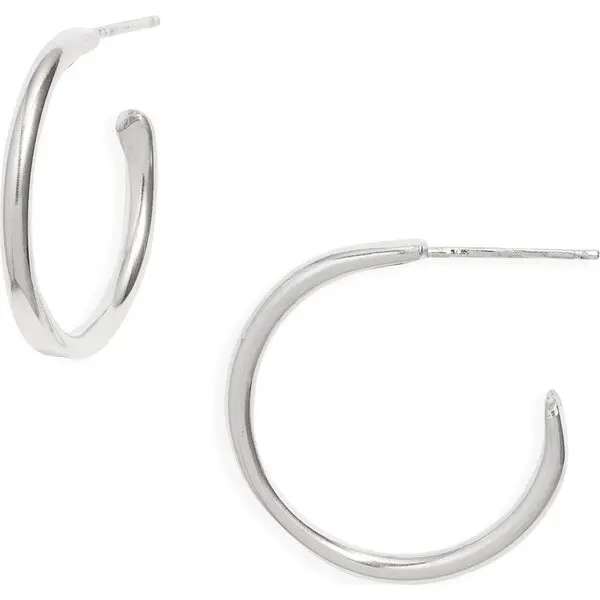 NASHELLE Small Loom Hoop Earrings - Sterling Silver