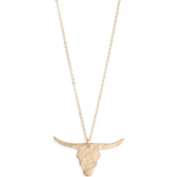NASHELLE Longhorn Pendant Necklace - Gold Fill