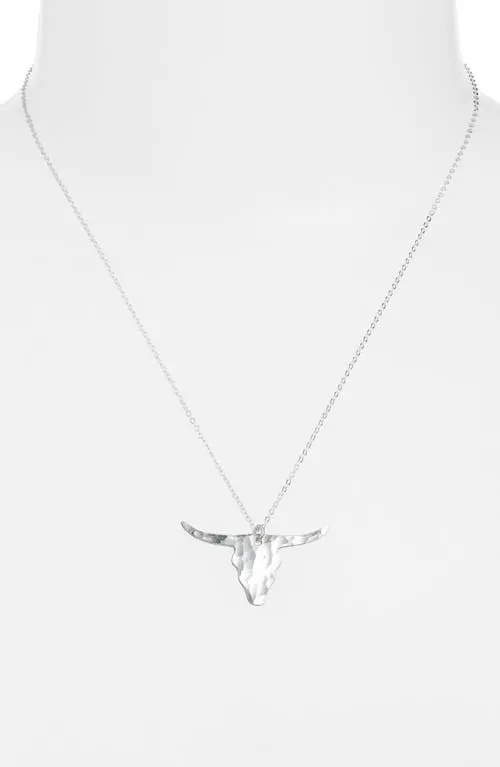 NASHELLE Longhorn Pendant Necklace - Sterling Silver