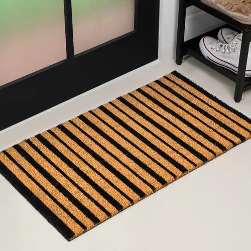 JONATHAN Y Peater Classic Casual Commerical Natural Coir Mat Indoor/outdoor - Natural Black