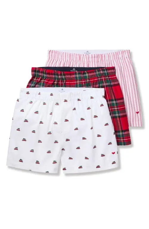 PETITE PLUME Holiday Assorted 3-pack Cotton Twill Boxers