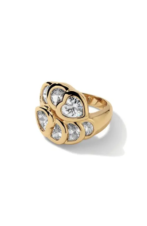 MIRANDA FRYE Mixed Cut Cubic Zirconia Cocktail Ring - Gold