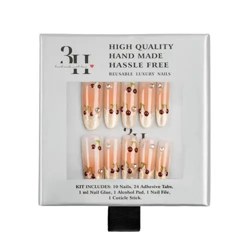 3H NAILS Cherry Bloom Luxury Handmade Press On Nails - Peach