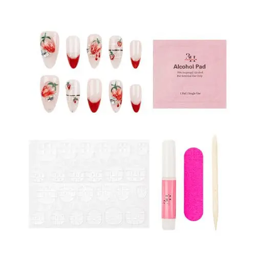3H NAILS Strawberry Glaze Luxury Handmade Press On Nails