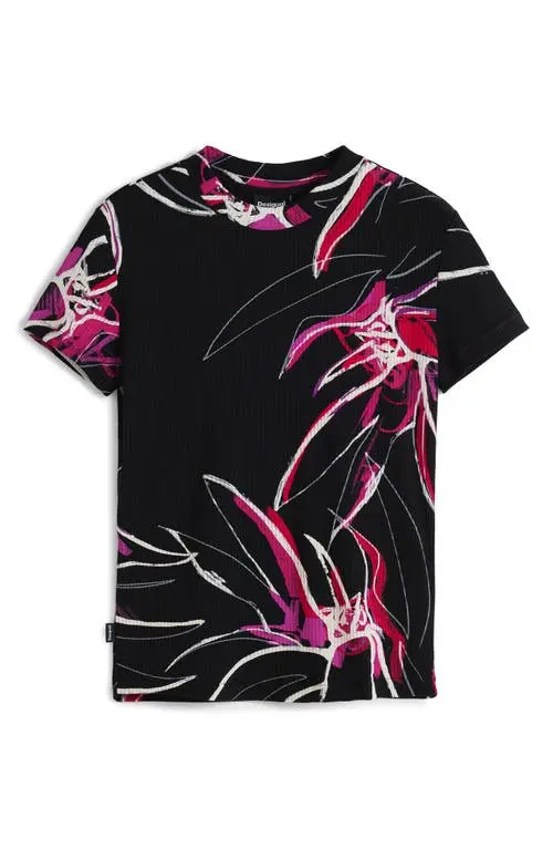 Desigual Floral Ribbed T-shirt