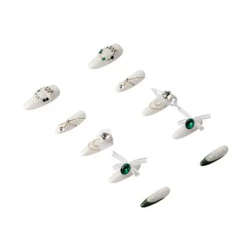 3H NAILS Emerald Noir Luxury Handmade Press On Nails