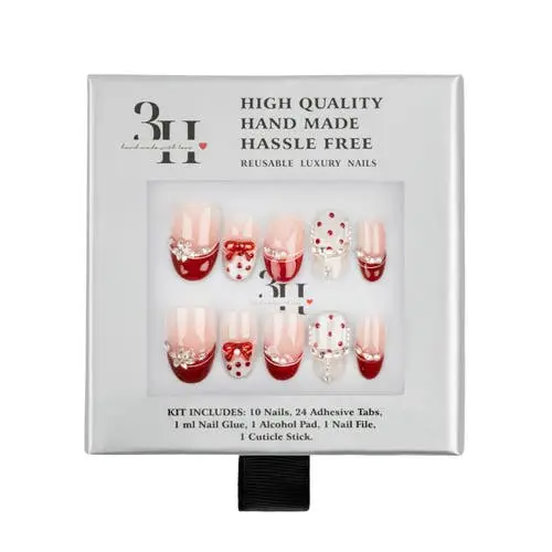 3H NAILS Cherry Kiss Luxury Handmade Press On Nails