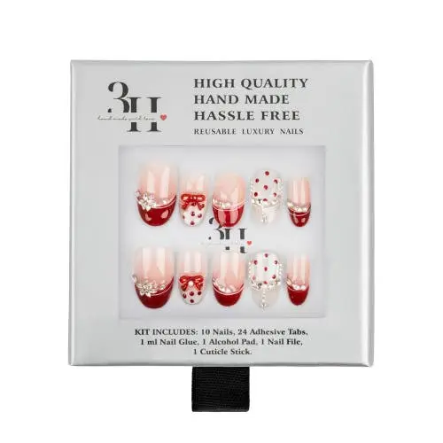 3H NAILS Cherry Kiss Luxury Handmade Press On Nails