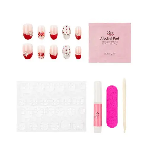 3H NAILS Cherry Kiss Luxury Handmade Press On Nails