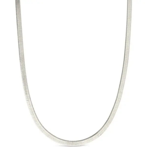 Sterling Forever Sterling Herringbone Chain Necklace - Silver