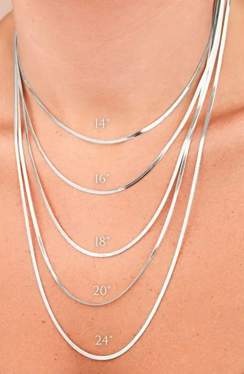 Sterling Forever Sterling Herringbone Chain Necklace