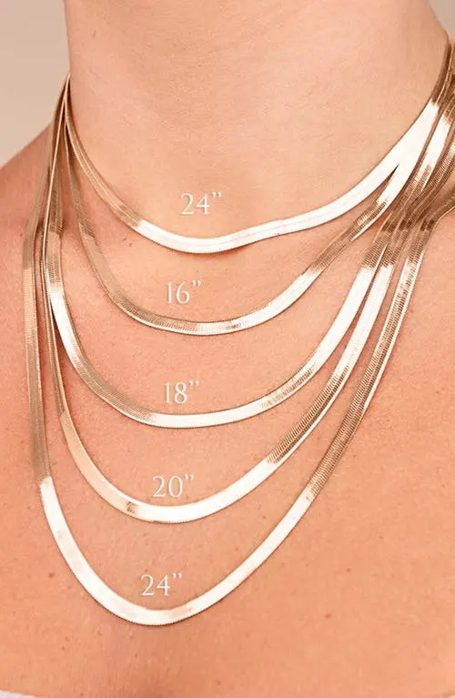 Sterling Forever Sterling Herringbone Chain Necklace