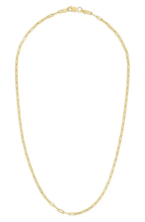 Sterling Forever Paper Clip Chain Necklace - Gold