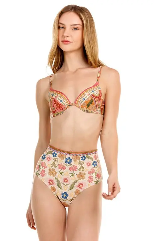 Agua Bendita Candelaria Fiore Underwire Bikini Top - Red