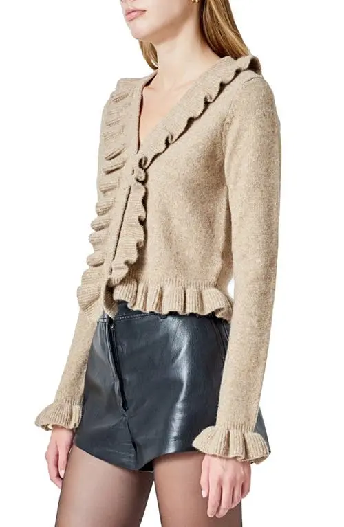 Endless Rose Ruffle Trim Crop Cardigan