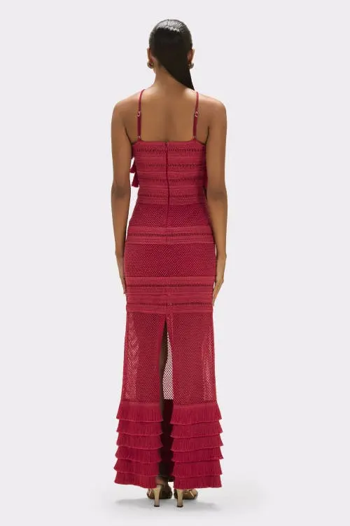 PatBO Radiant Fringe Halterneck Maxi Dress