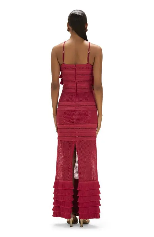 PatBO Radiant Fringe Halterneck Maxi Dress