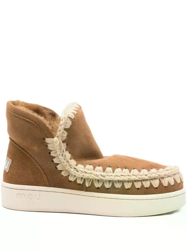 Mou Braided-trim Suede Ankle Boots