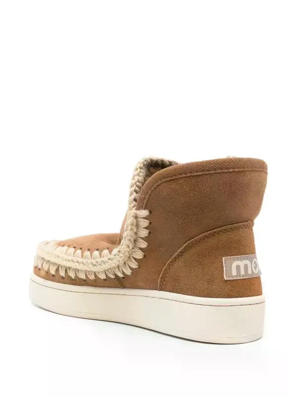 Mou Braided-trim Suede Ankle Boots
