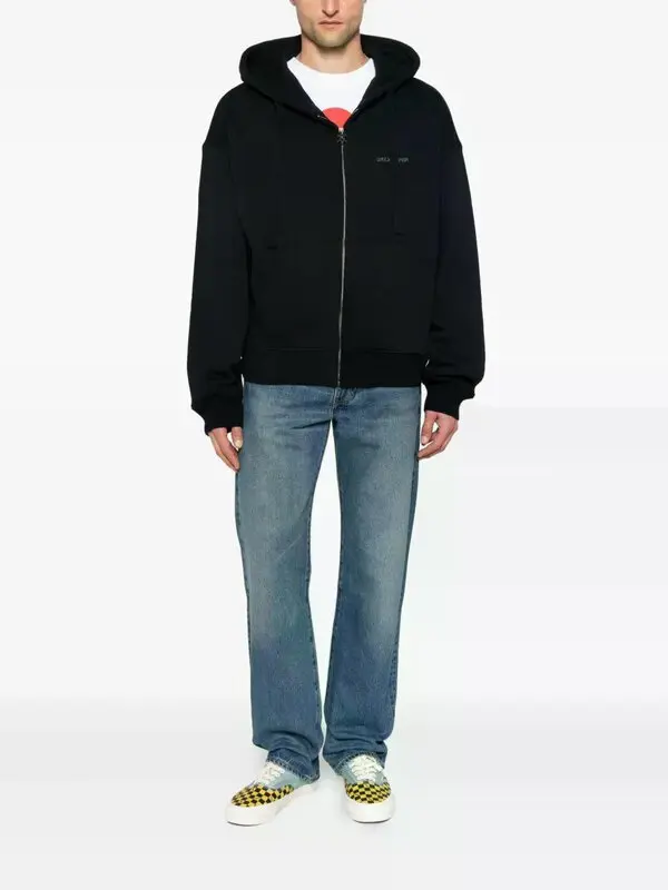 DAILY PAPER Logo-embroidered Zip-up Hoodie