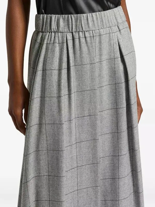 Peserico Checked-pattern Pleated Maxi Skirt