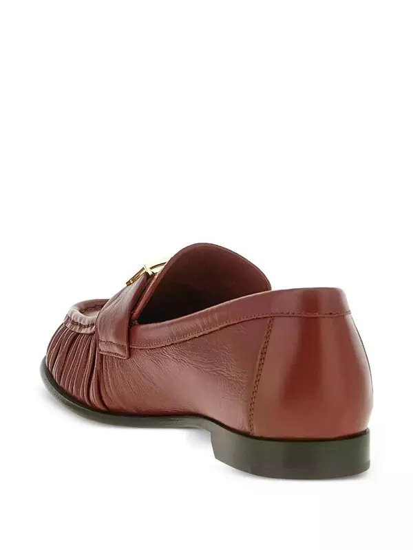 Fendi Curled Metal Detail Baguette Loafers