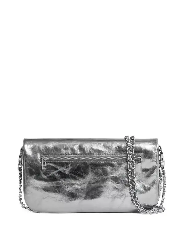 Zadig&Voltaire Rock Clutch Bag With Rhinestone Wings - Grey