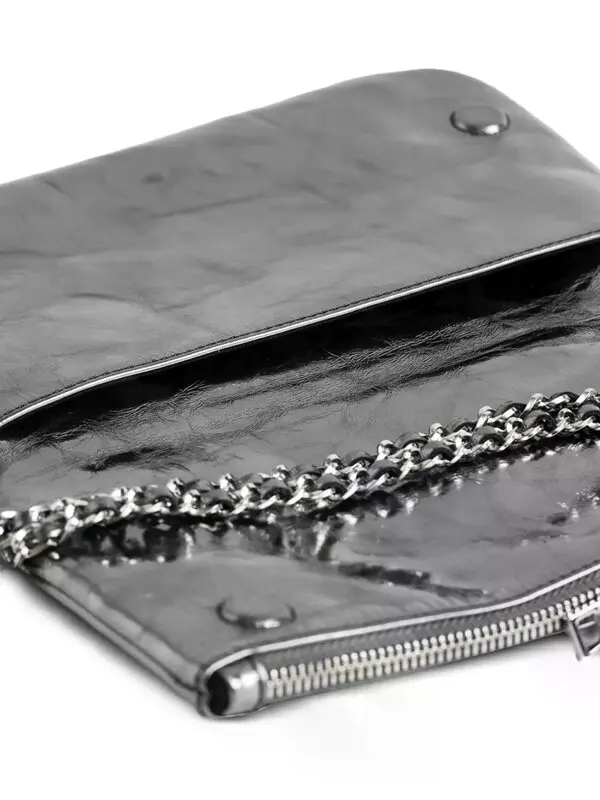 Zadig&Voltaire Rock Clutch Bag With Rhinestone Wings - Grey