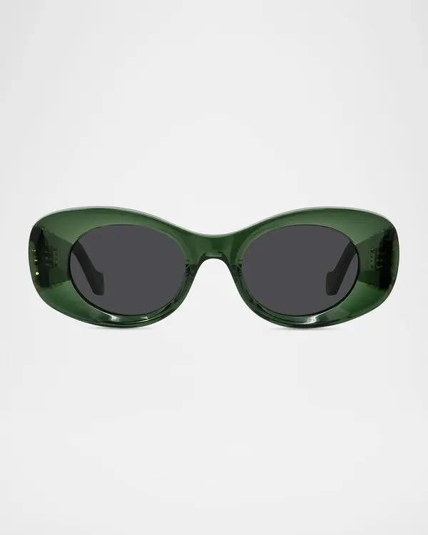 Loewe Anagram Oval Sunglasses - Dark Green