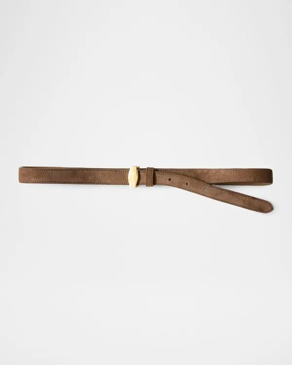 Veronica Beard Dash Suede Belt - Bark