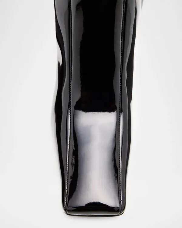 Stella McCartney 95mm Square-toe Patent Over-the-knee Boots - Black