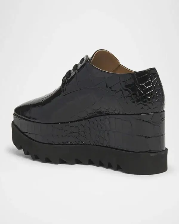 Stella McCartney Elyse Croc-embossed Platform Loafers