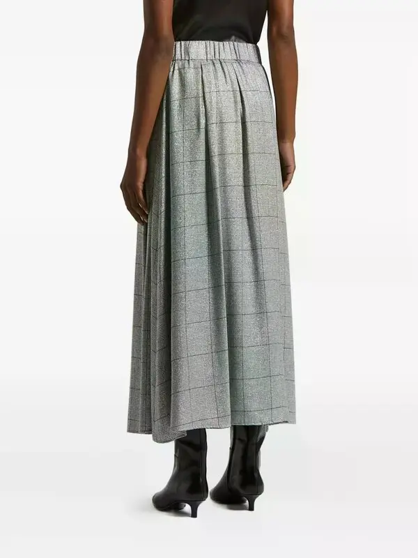 Peserico Checked-pattern Pleated Maxi Skirt