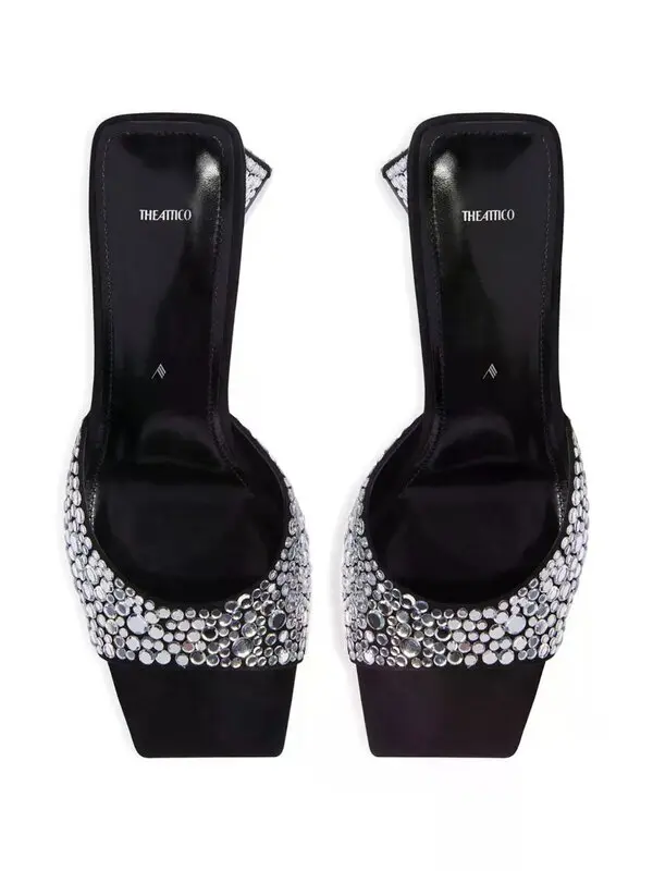 Attico 85mm Mini Devon Embellished Mules - Black