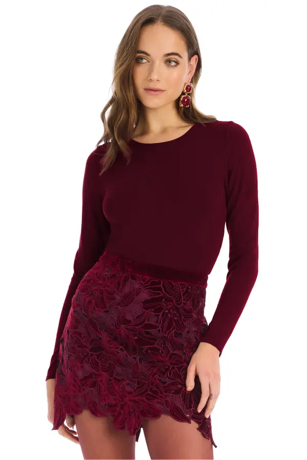 Allison Solid Rita Top - Burgundy