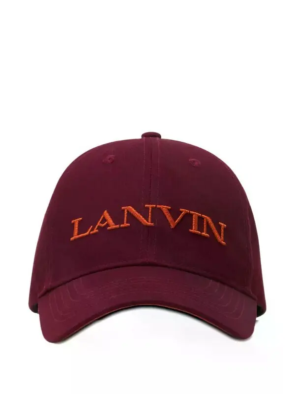 LANVIN Logo-embroidered Cap - Red