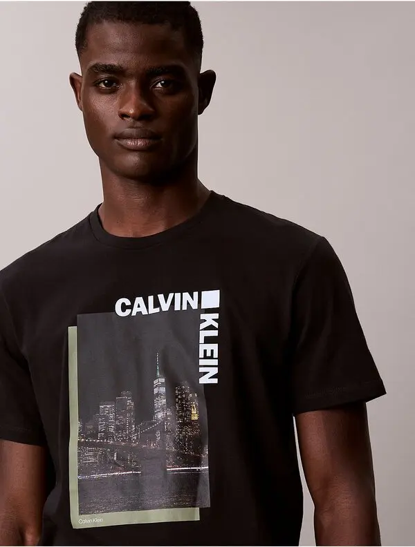 Calvin Klein City Night Logo Graphic Classic T-shirt - Black