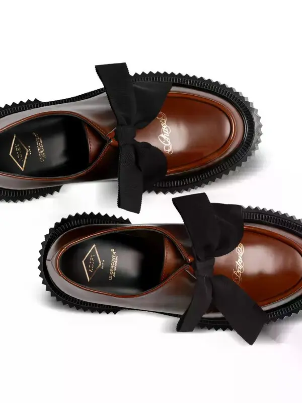 ADIEU PARIS Platform Derby Shoes With Ribbon Fastening