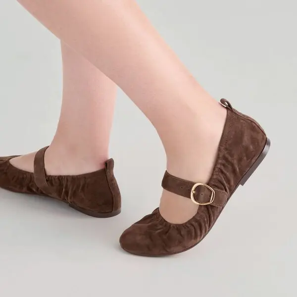 DOLCEVITA Caely Ballet Flats - Dk Brown Suede