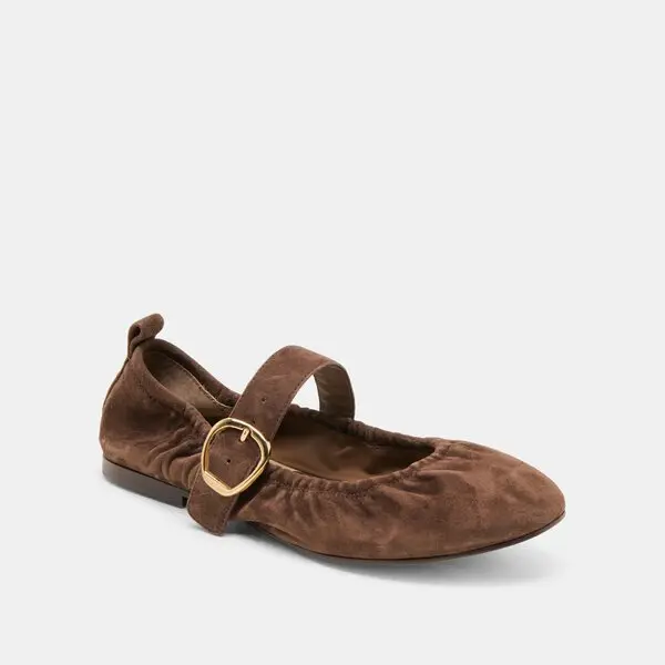 DOLCEVITA Caely Ballet Flats - Dk Brown Suede