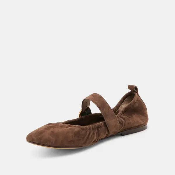 DOLCEVITA Caely Ballet Flats - Dk Brown Suede