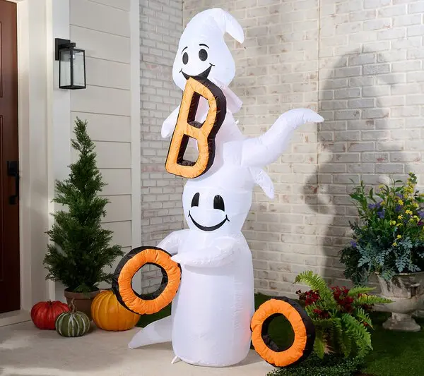 HAY & HARVEST As Is 6' Inflatable 'boo' Ghosts - One-color