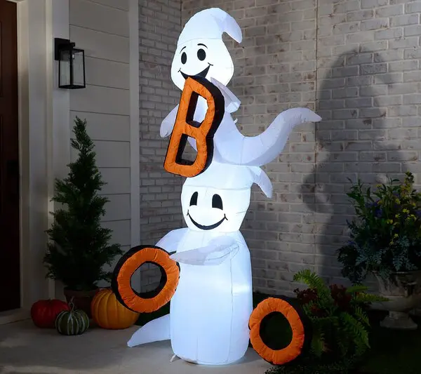 HAY & HARVEST As Is 6' Inflatable 'boo' Ghosts