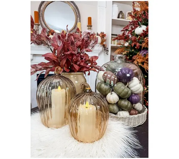 SIMPLY STUNNING BY JANINE GRAFF As Is Simply Stunning Set-10 Mini Pumpkins Janine Graff