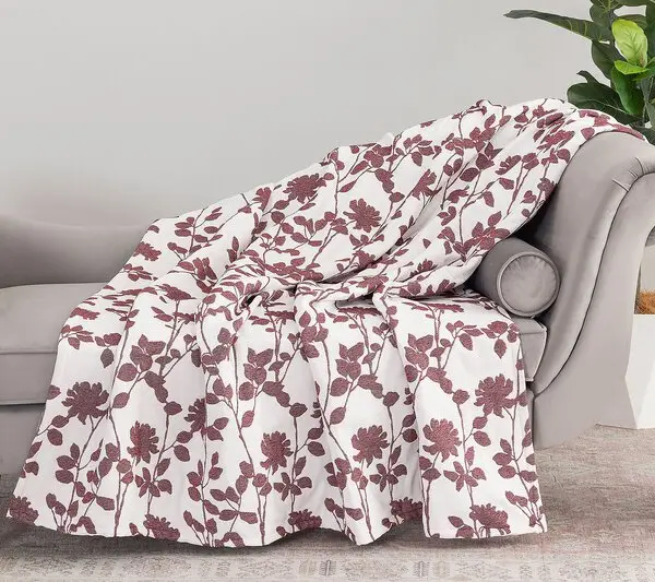 BERKSHIRE BLANKET As Is Berkshire 60x70 Floral Vine Micro Chenille Throw - One-color
