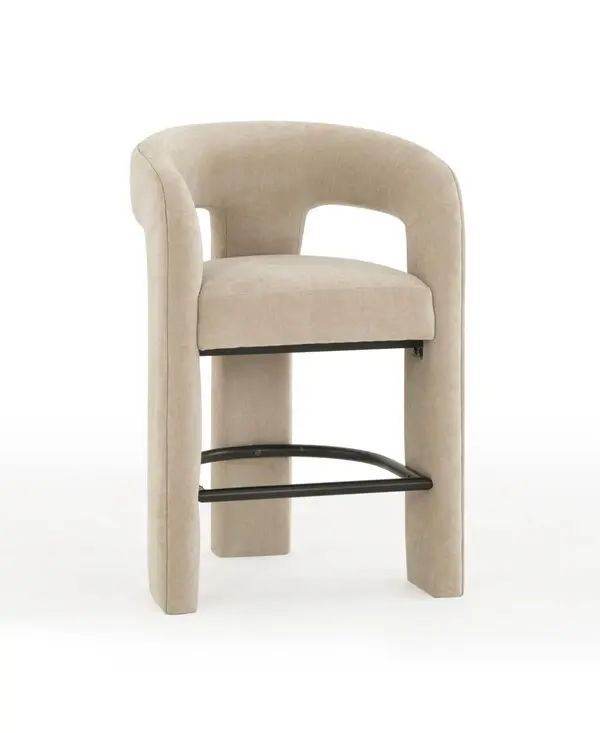 TOV FURNITURE Malone Performance Chenille Counter Stool - Taupe